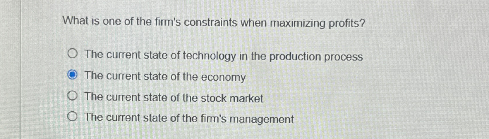 Solved What is one of the firm's constraints when maximizing | Chegg.com