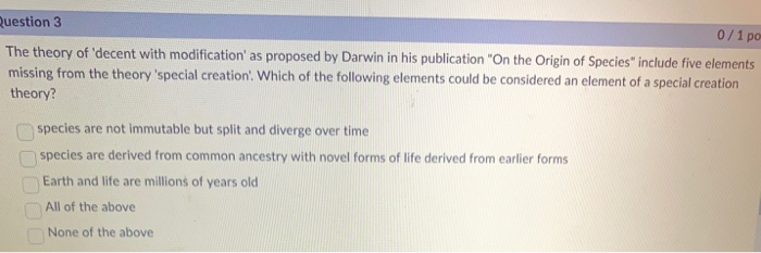 Solved Evidence for microevolution does not include: | Chegg.com