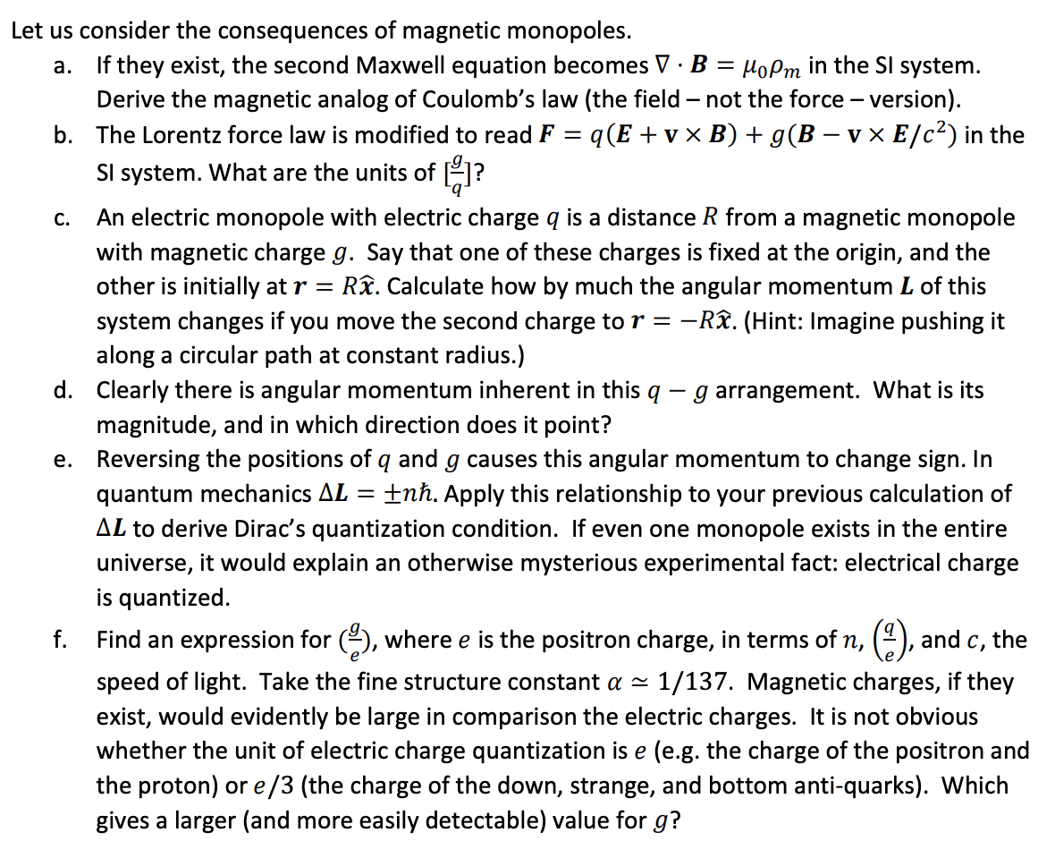 Solved Let us consider the consequences of magnetic | Chegg.com