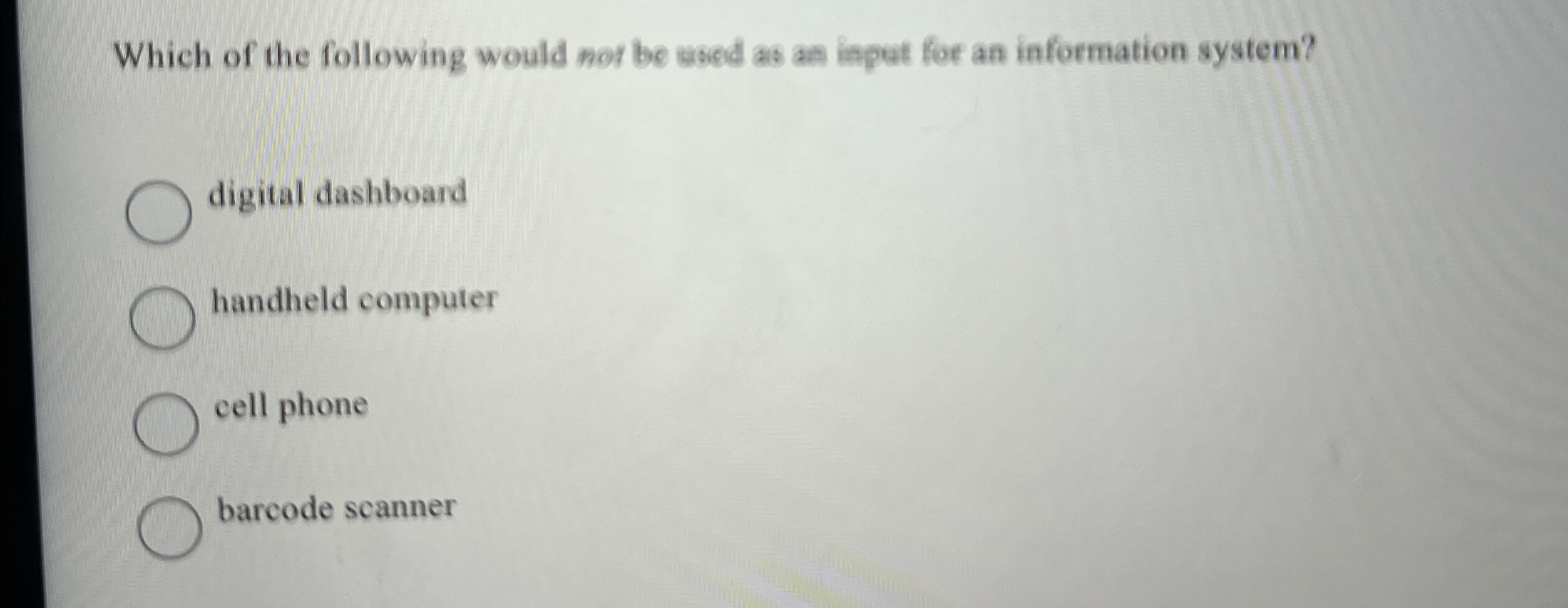 Solved Which of the following would not be used as an input | Chegg.com