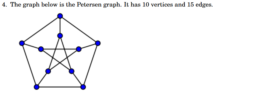 Solved The graph below is the Petersen graph. It has 10 | Chegg.com