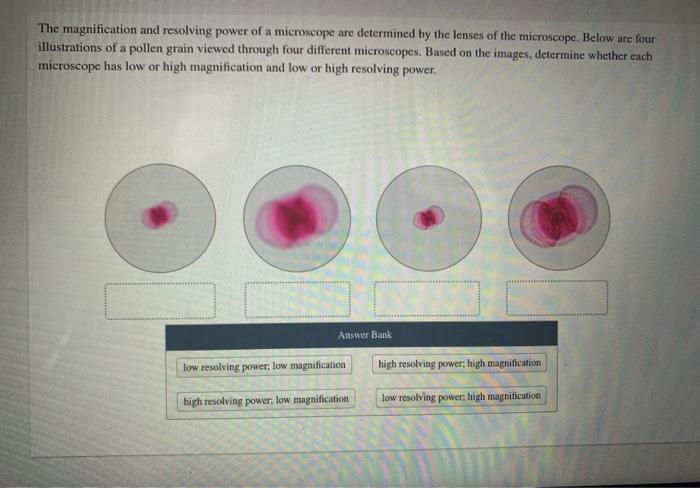Solved The magnification and resolving power of a microscope | Chegg.com