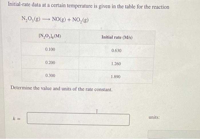 Solved Initial Rate Data At A Certain Temperature Is Given