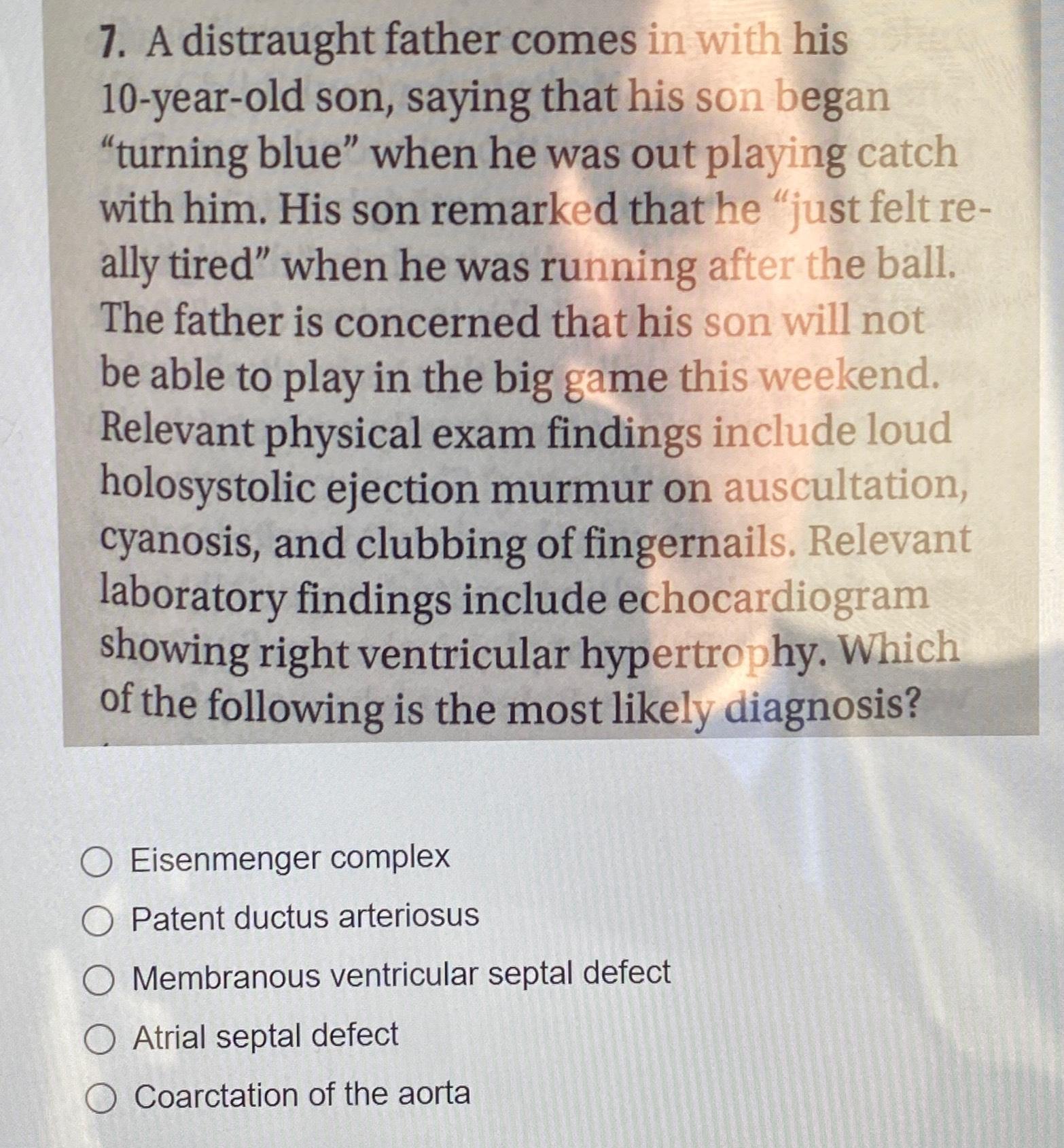 Solved A distraught father comes in with his 10-year-old | Chegg.com