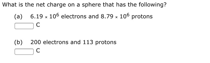 Solved What is the net charge on a sphere that has the | Chegg.com