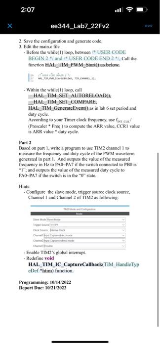 Write a program to generate a PWM waveform with 440 | Chegg.com