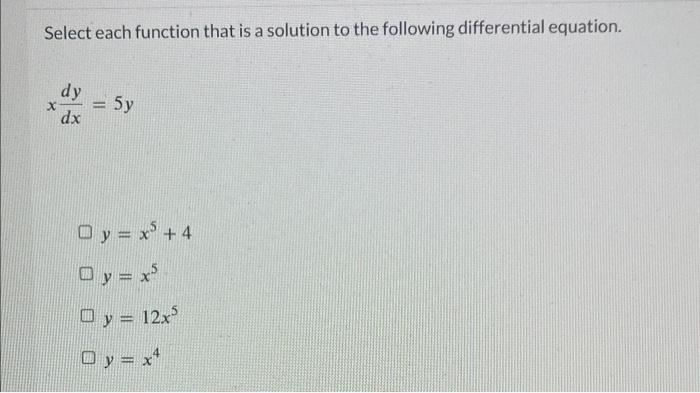 Solved Select each function that is a solution to the | Chegg.com
