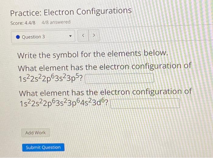Solved Using complete subshell notation, match the predicted | Chegg.com