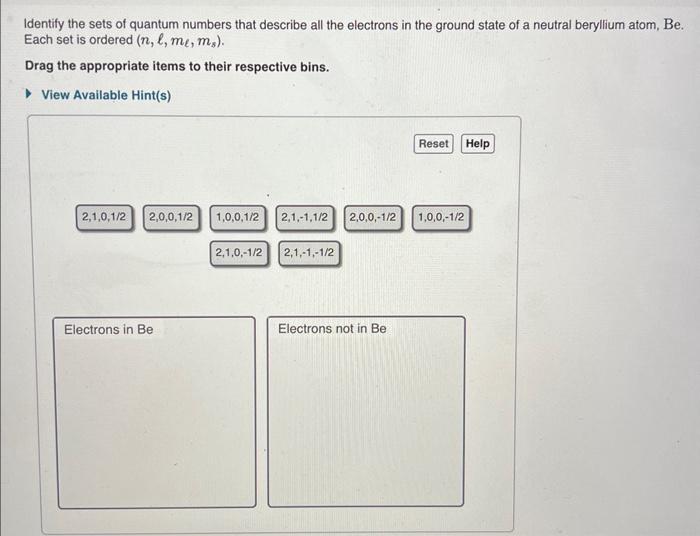 Solved Identify the sets of quantum numbers that describe | Chegg.com