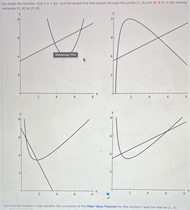 Solved (a) Graph the function f(x)=x+3/x and the secant line | Chegg.com