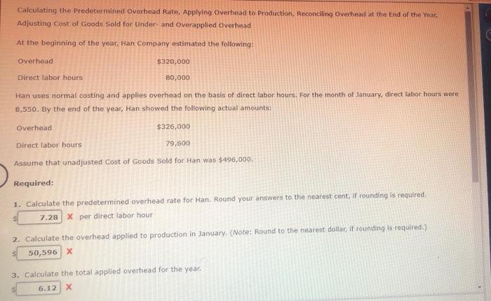 Solved Calculating the Predetermined Overhead Rate, Applying | Chegg.com
