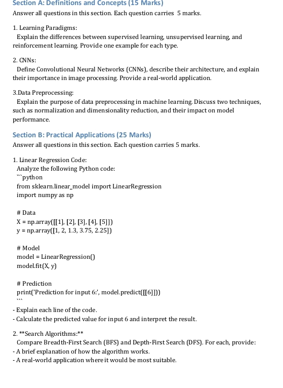 Section A: Definitions and Concepts (15 ﻿Marks)Answer | Chegg.com