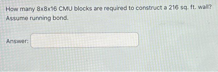 How many 8×8×16 CMU blocks are required to construct | Chegg.com