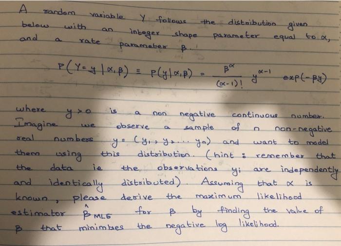 Solved A random variable y follows the distribution given | Chegg.com