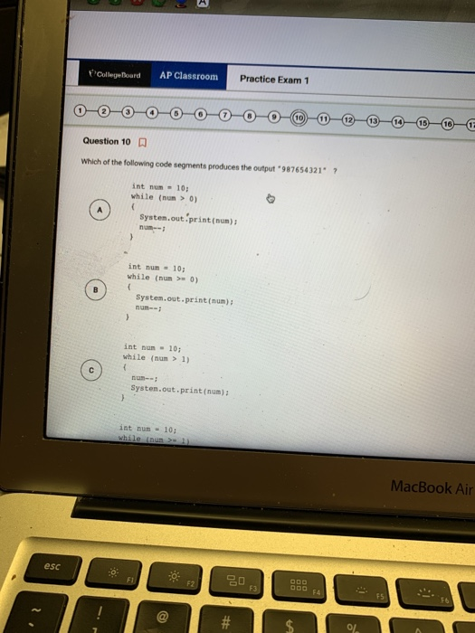 Solved College Board AP Classroom Practice Exam 1 Question 8 | Chegg.com