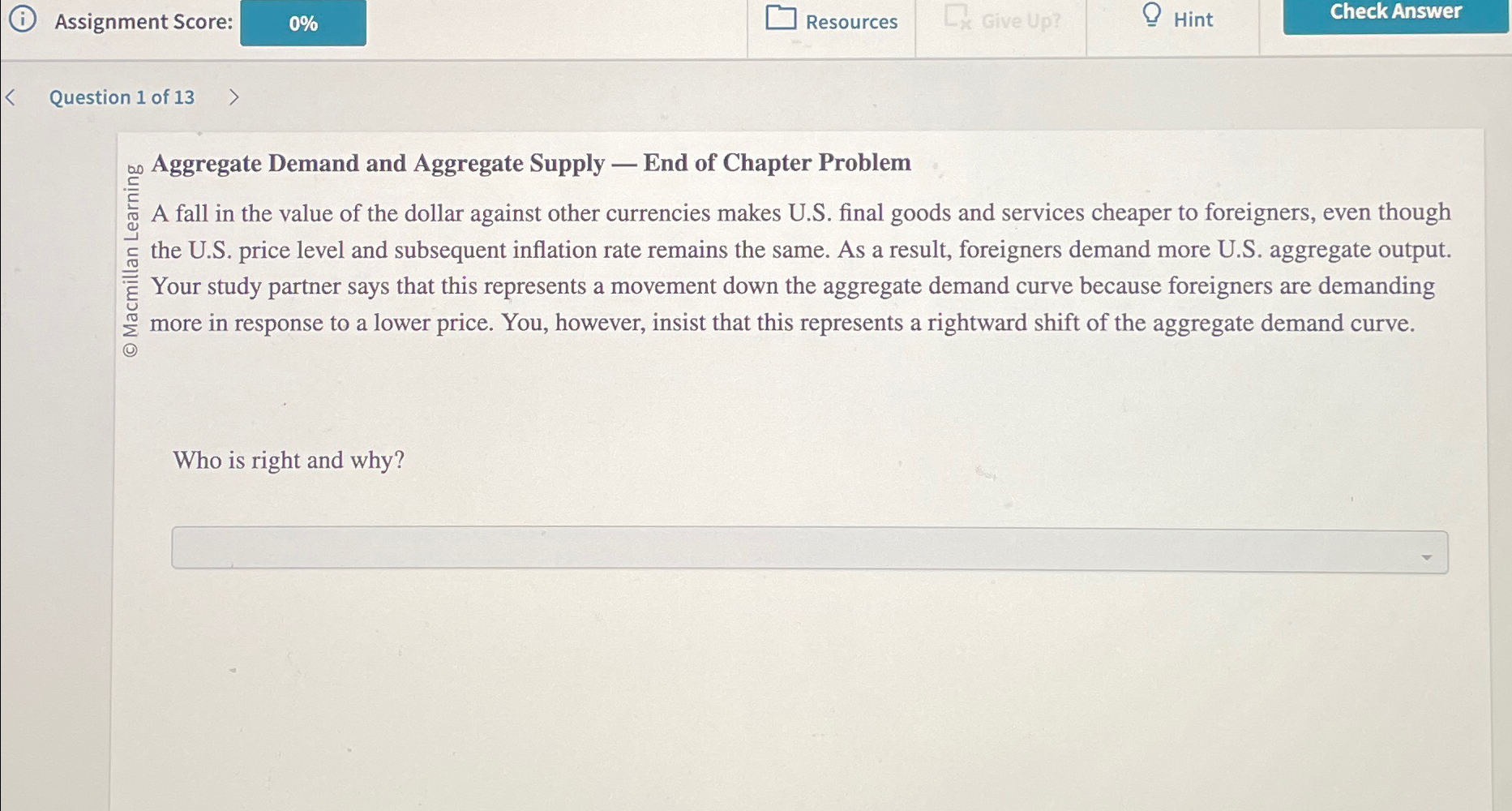 Solved Assignment Score:0%ResourcesQuestion 1 ﻿of | Chegg.com