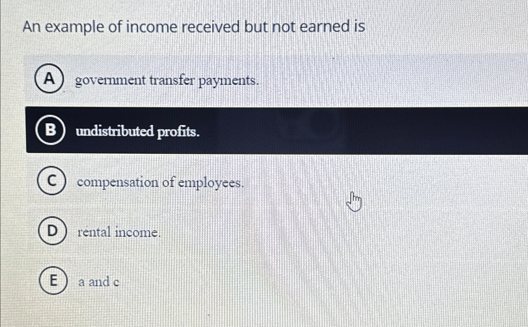 Solved An example of income received but not earned | Chegg.com