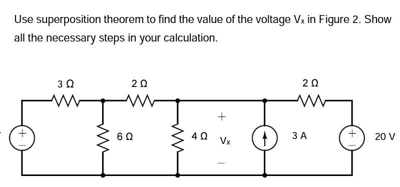 Solved Use superposition theorem to find the value of the | Chegg.com