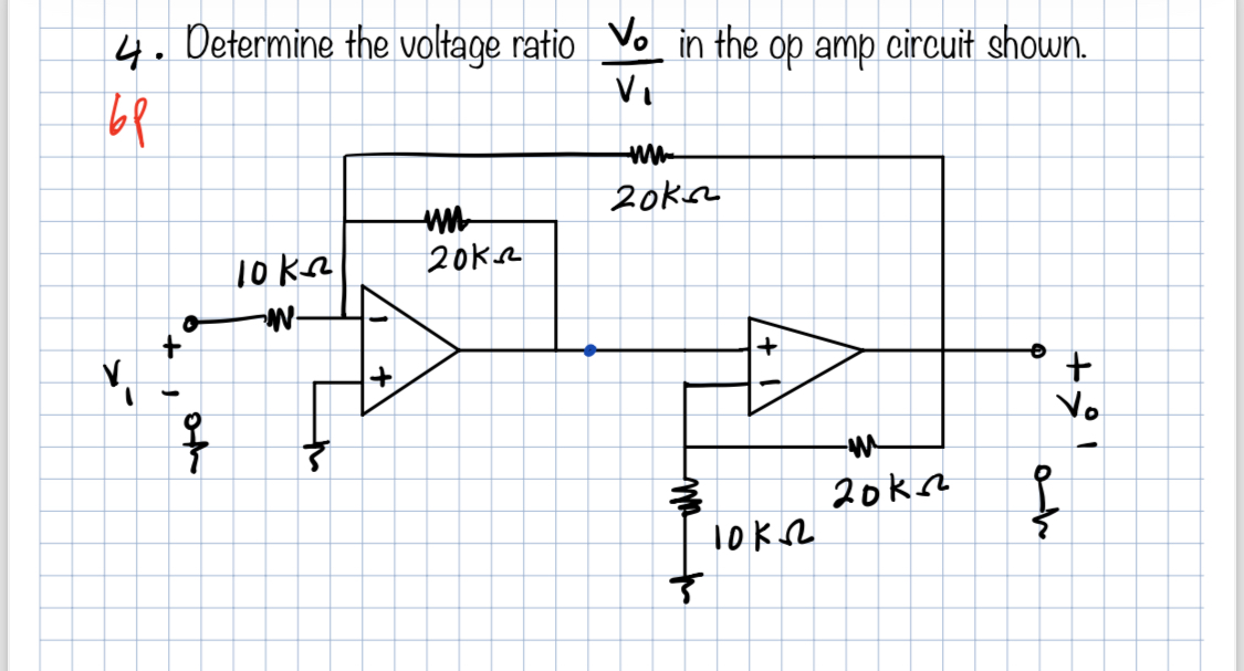 Solved Determine the voltage ratio V0V1 ﻿in the op amp | Chegg.com
