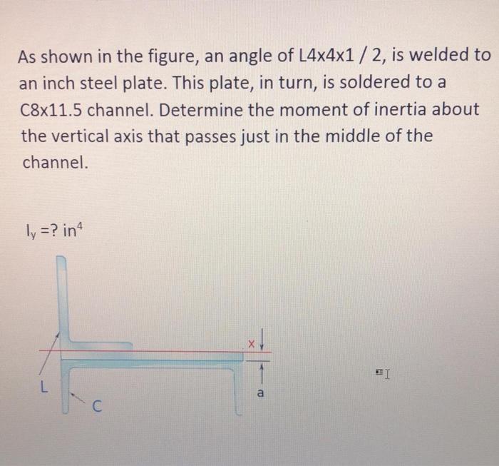 Solved As shown in the figure, an angle of L4x4x1/2, is | Chegg.com