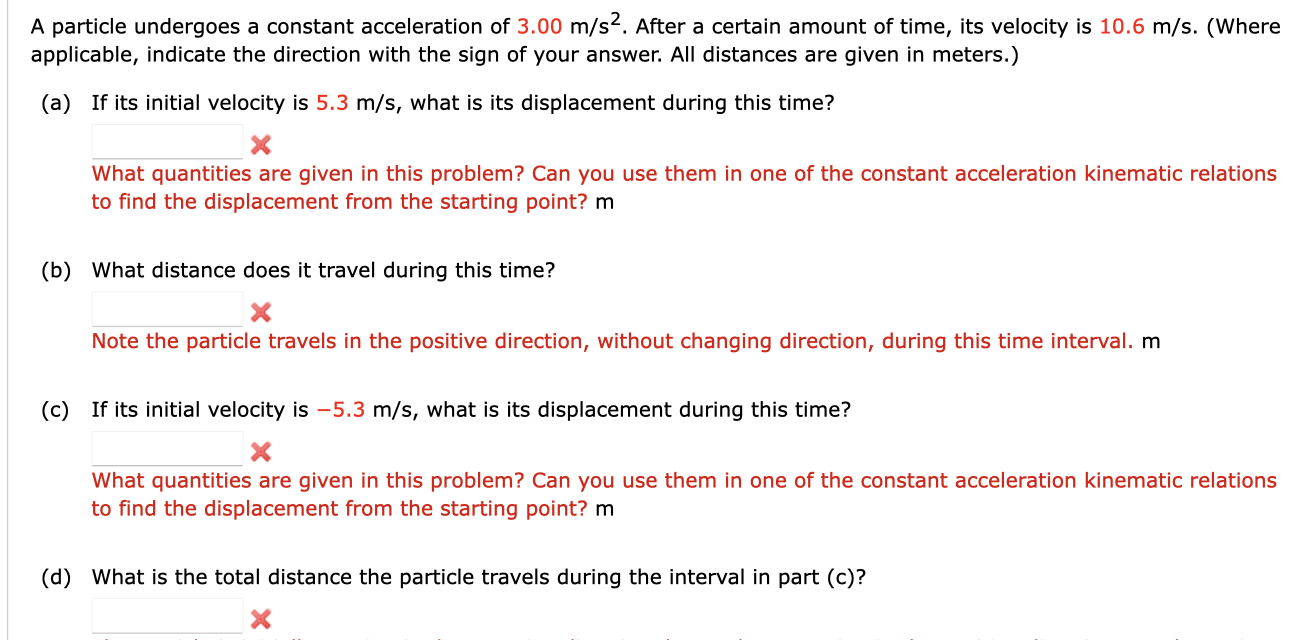 Solved A particle undergoes a constant acceleration of | Chegg.com