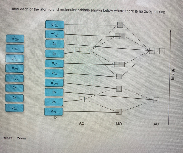 Solved Label each of the atomic and molecular orbitals shown | Chegg.com