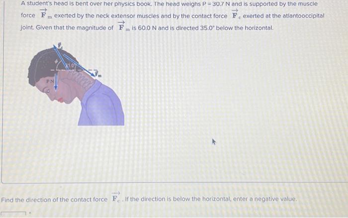 Solved A student's head is bent over her physics book. The | Chegg.com