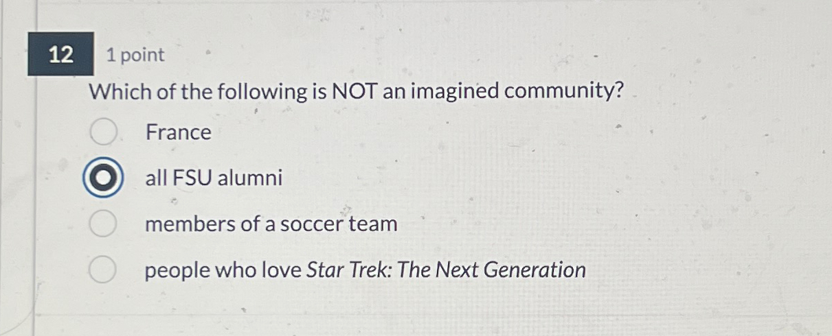 Solved 121 ﻿pointWhich of the following is NOT an imagined | Chegg.com