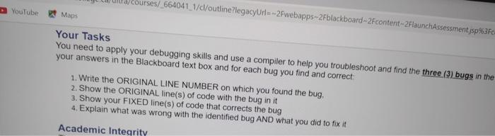 Solved please find the bugs inside this code and tel the | Chegg.com