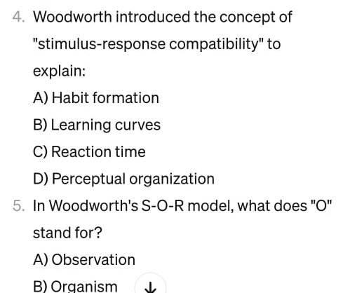 Solved Woodworth introduced the concept of | Chegg.com