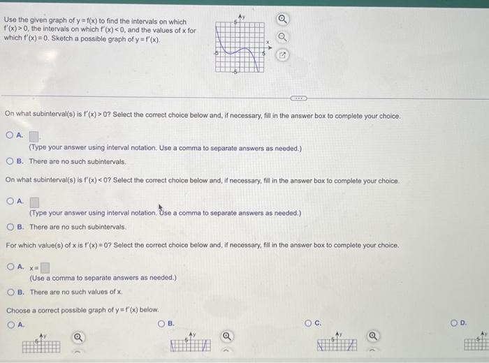 Solved Use the given graph of y=f(x) to find the intervals | Chegg.com