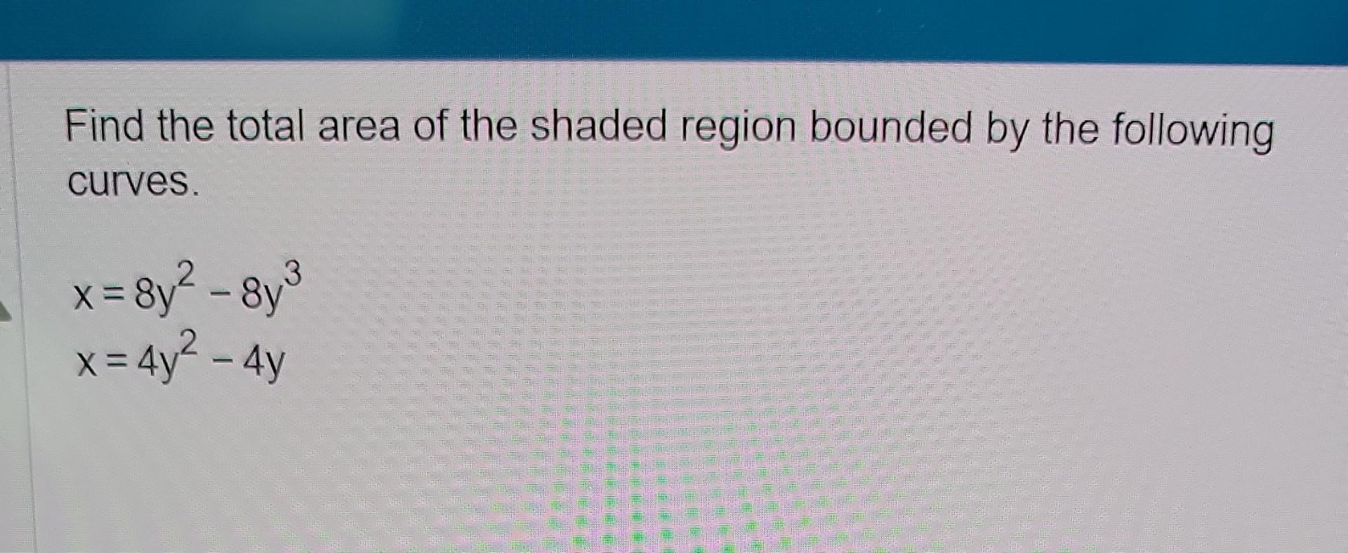 Solved Find the total area of the shaded region bounded by | Chegg.com