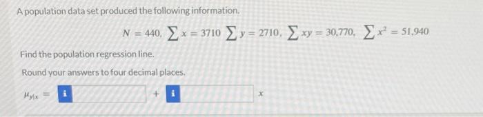 Solved A population data set produced the following | Chegg.com