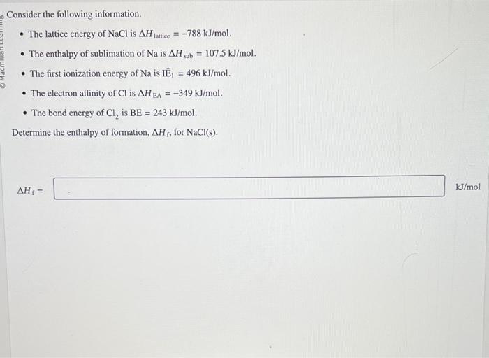 Solved Consider the following information. - The lattice | Chegg.com