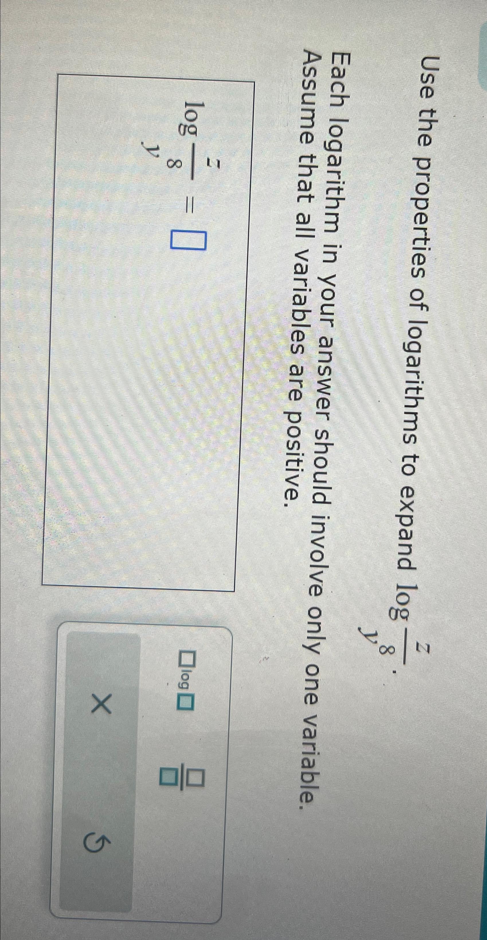 Solved Use the properties of logarithms to expand | Chegg.com