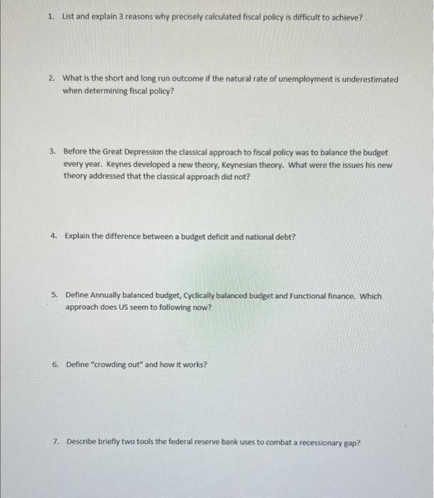 Solved 1. List and explain 3 reasons why precisely | Chegg.com