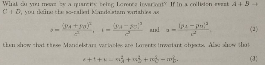 Solved What do you mean by a quantity being Lorentz | Chegg.com