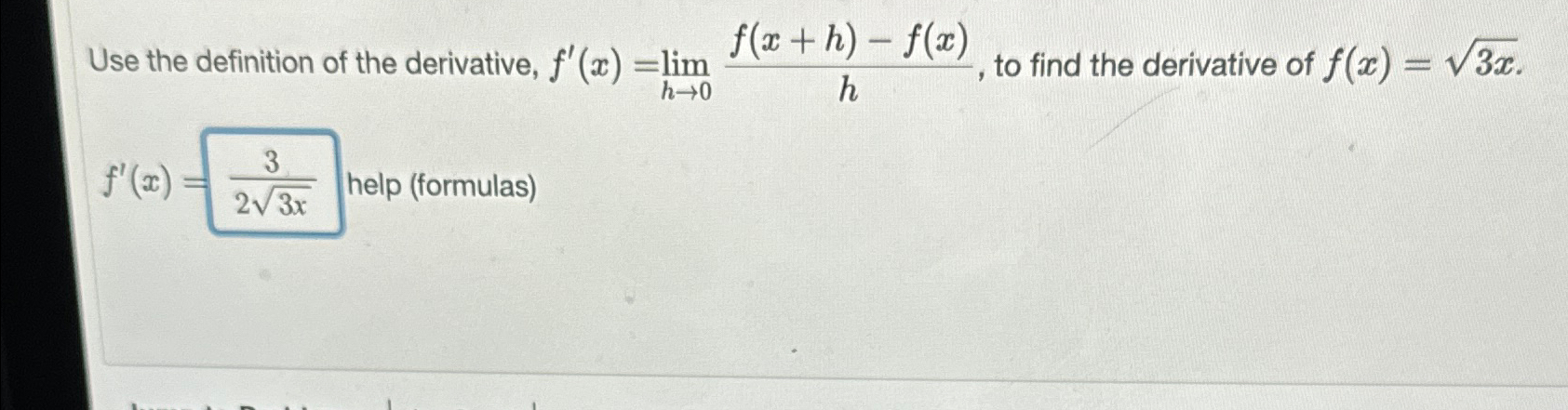 Solved Use the definition of the derivative, | Chegg.com