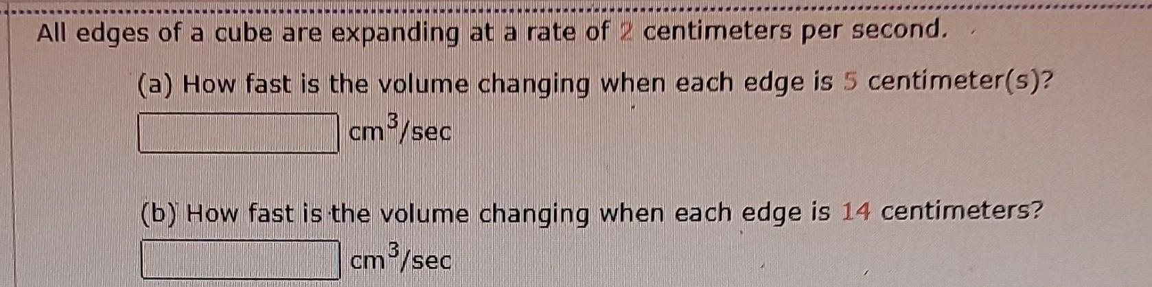 [Solved]: All edges of a cube are expanding at a r