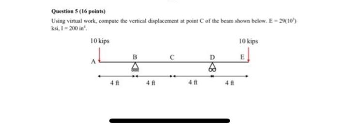 Solved Question 6 (15 points) Using the force method, | Chegg.com