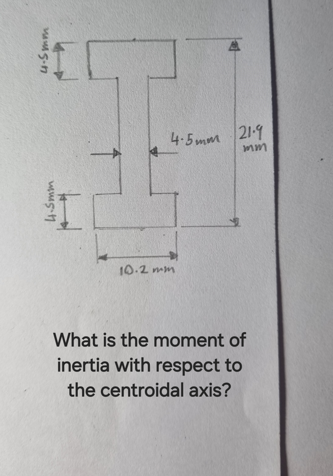 Solved What is the moment of inertia with respect to the | Chegg.com