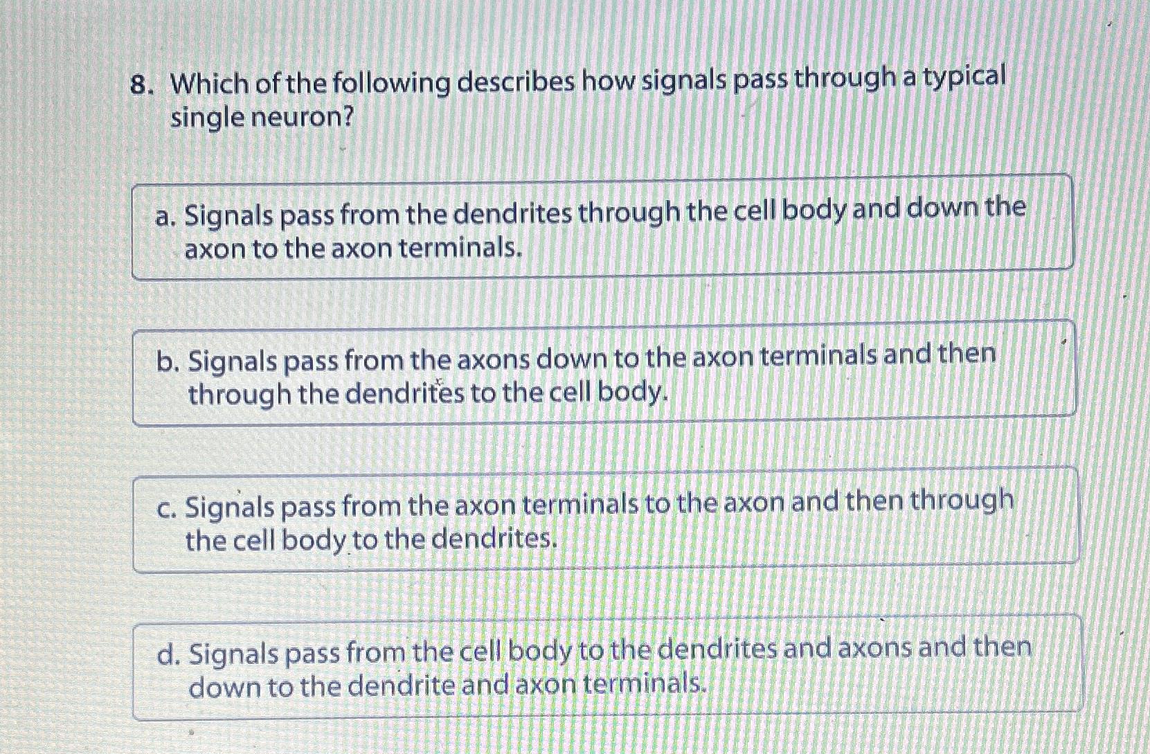 Solved Which of the following describes how signals pass | Chegg.com