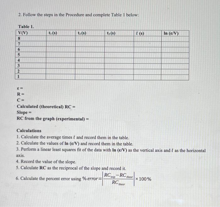 Solved PART 1. RC CIRCUITS OBSERVATIONS 1. Charge the | Chegg.com