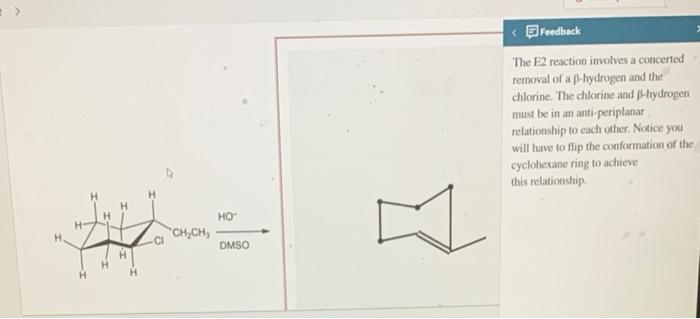 Solved > Feedback The E2 reaction involves a concerted | Chegg.com
