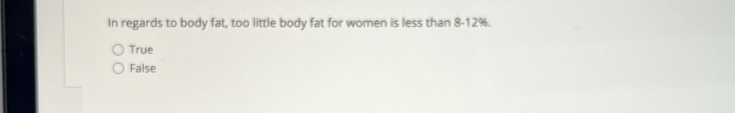 Solved In regards to body fat, too little body fat for women | Chegg.com