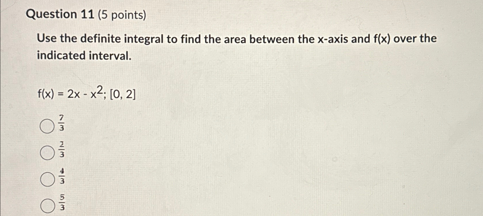 Solved Question 11 (5 points)Use the definite integral to | Chegg.com Solved Question 11 (5 points)Use the definite integral to | Chegg.com