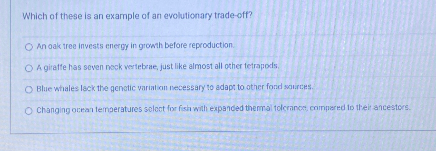 Solved Which of these is an example of an evolutionary | Chegg.com