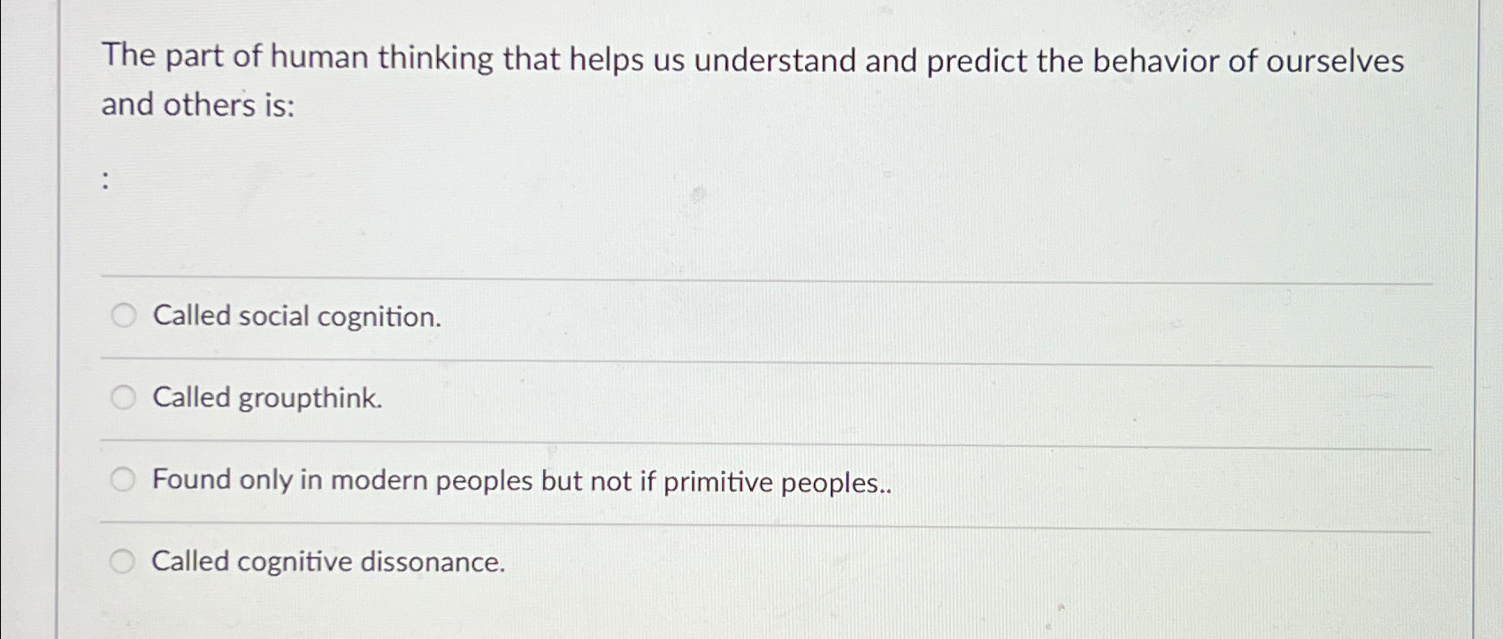 Solved The part of human thinking that helps us understand | Chegg.com