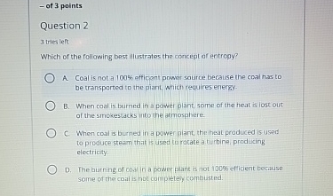 Solved of 3 ﻿pointsQuestion 23 ﻿tries leftWhich of the | Chegg.com