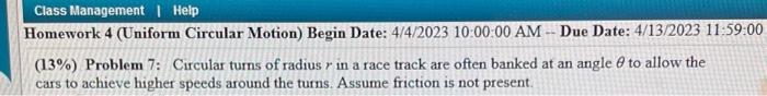 Solved Class Management | Help Homework 4 (Uniform Circular | Chegg.com
